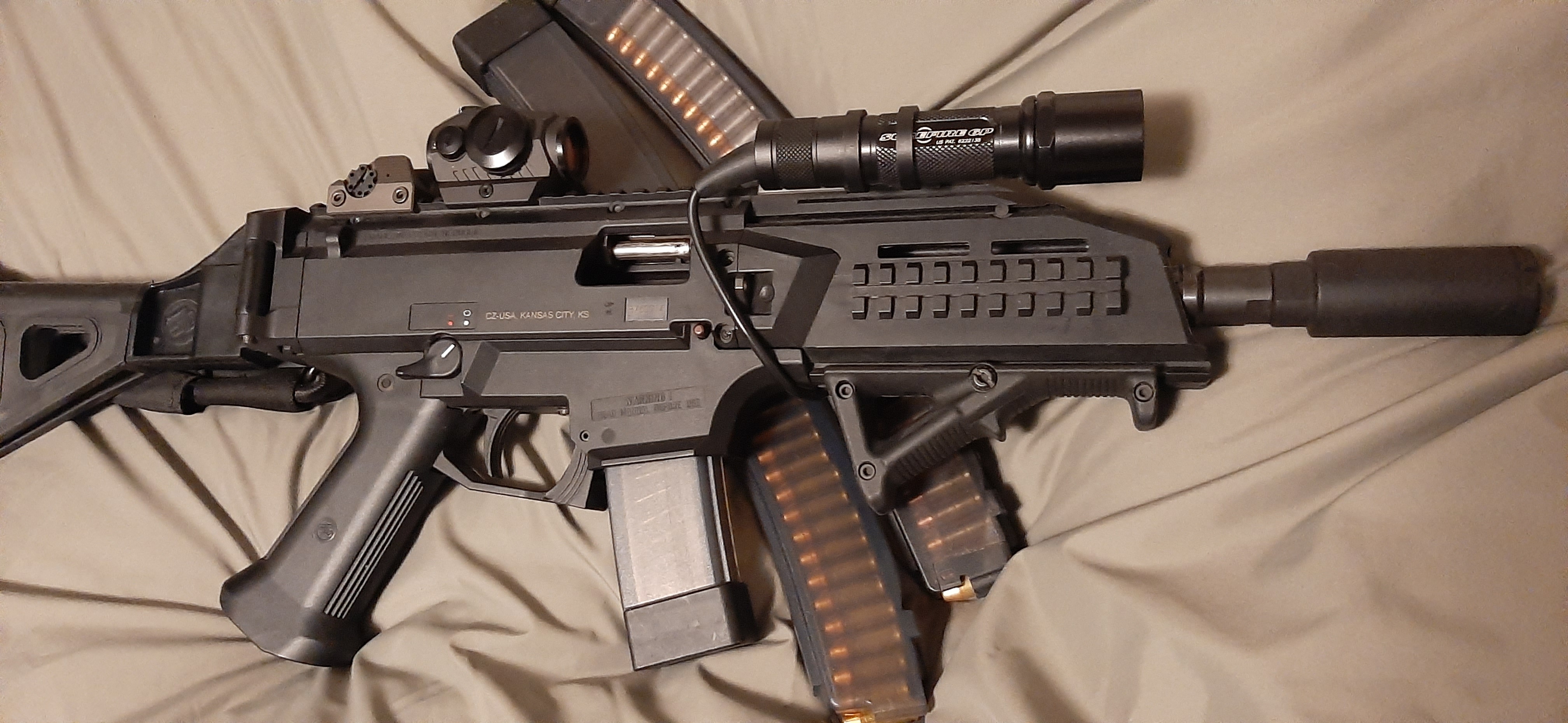 SOLD: Tricked out CZ Scorpion w/SB Tactical Brace, WML & Sig RDS ...