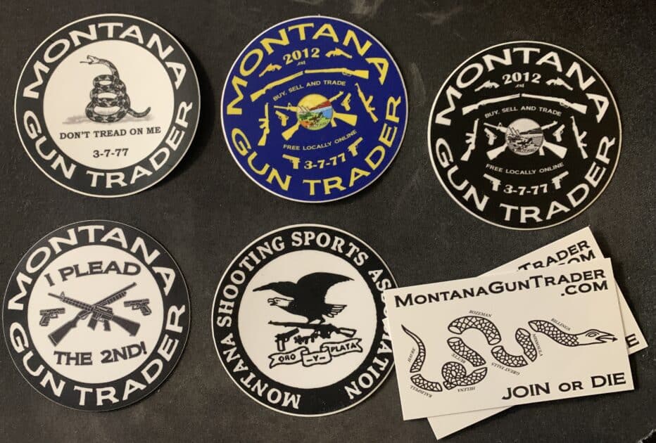 Free 3" Montana Gun Trader & MSSA Stickers - Montana Gun Trader